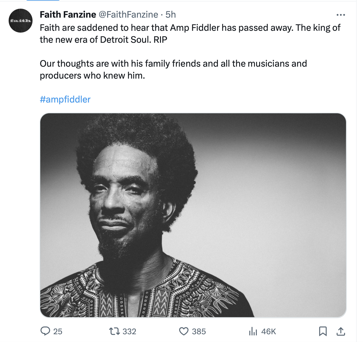 Amp Fiddler, décédé à l'âge de 65 ans - Maxazine.fr